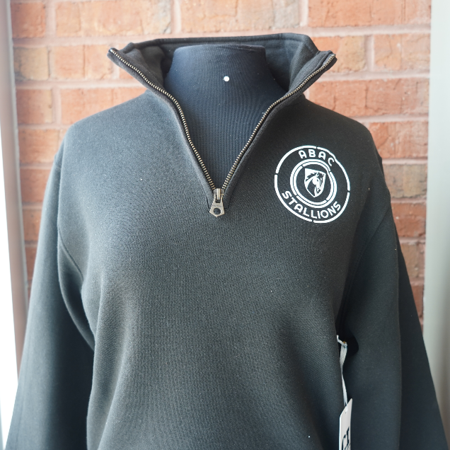 ABAC Stallion Shop Quarter Zip Fleece Black - ABAC Stallions w/Shield ...