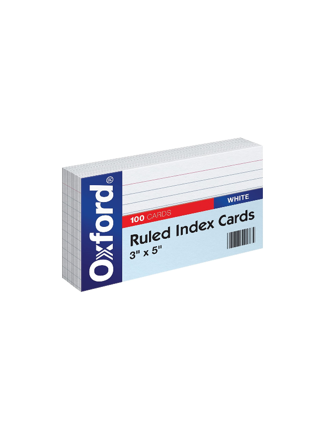 3"x5" Oxford Index Cards