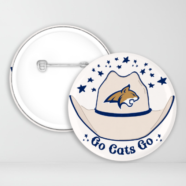 Go Cats Go Cowboy Hat Spirit Button | MSU Bookstore