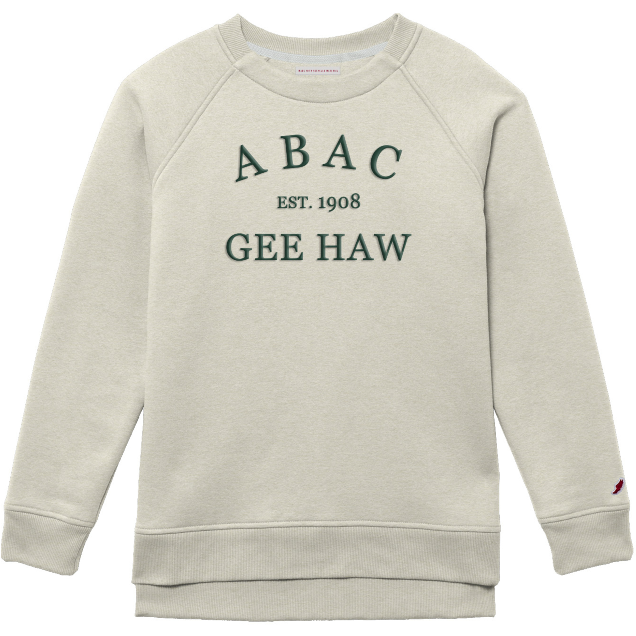 ABAC Stallion Shop Crew Fleece Oatmeal ~ ABAC Est 1908 Gee Haw | ABAC ...