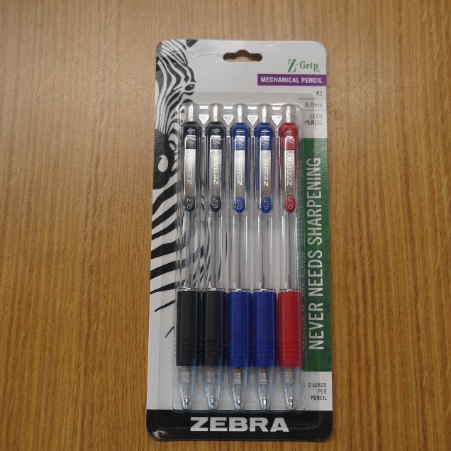 ABAC Stallion Shop Mechanical Pencil Zebra 5 Pack - Z Grip .7mm