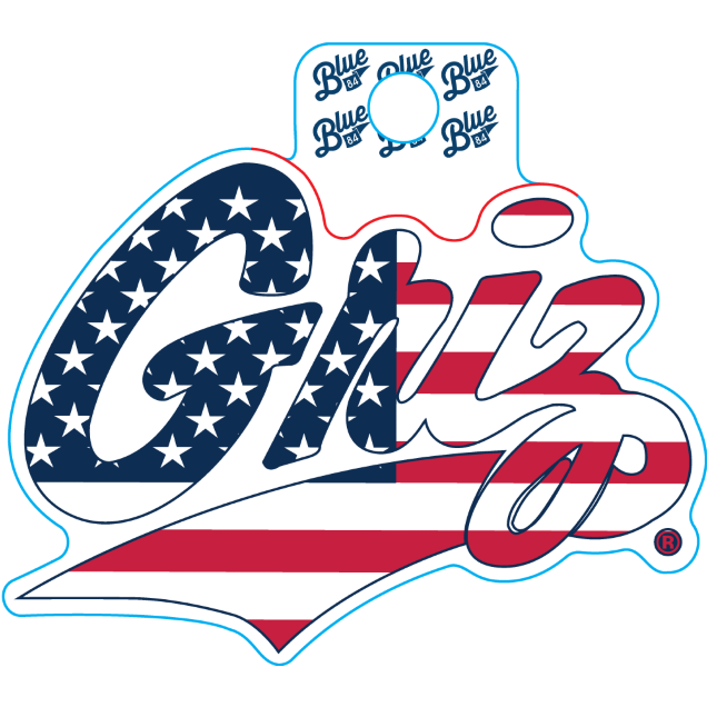 Griz Script American Flag Sticker