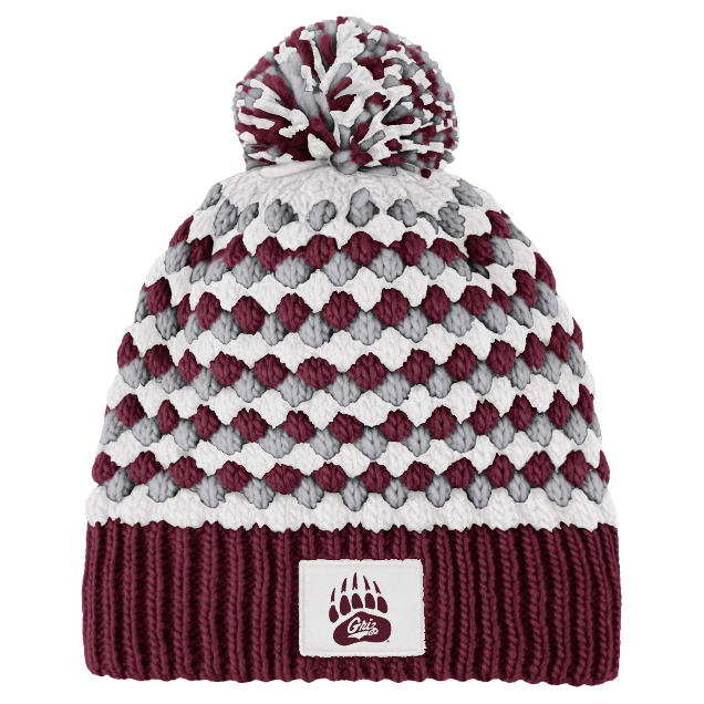 Griz Tri Color Paw Pom Beanie