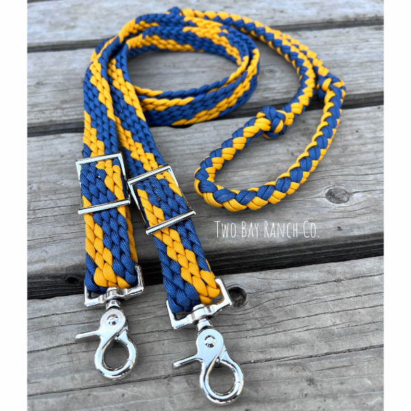 Two Bay Ranch Co Blue and Gold Reins