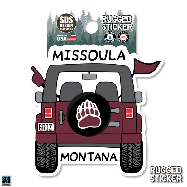 UM Jeep Sticker Griz Paw