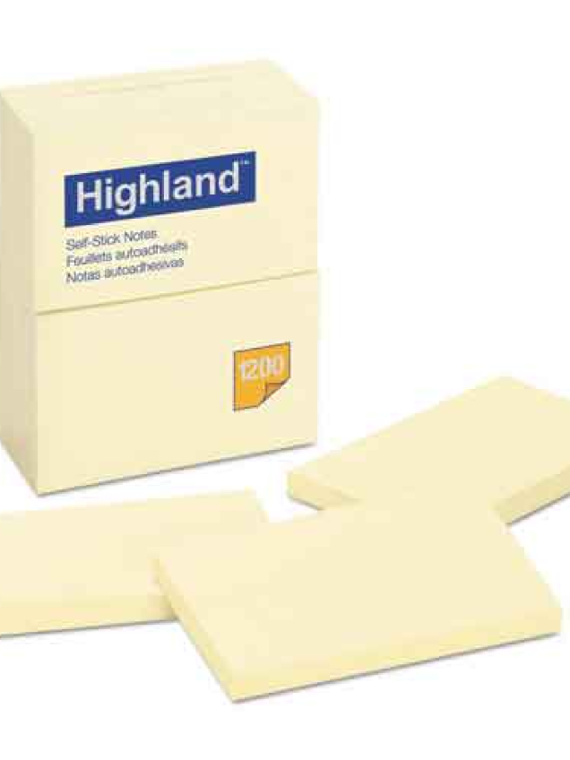 Highland 3X5 Single Sticky Note Yellow