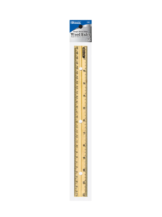 12 Inch Wooden Ruler