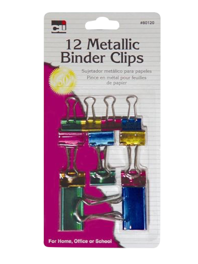 Binder Clips - Assorted Sizes 12 pack | NMC Bookstore