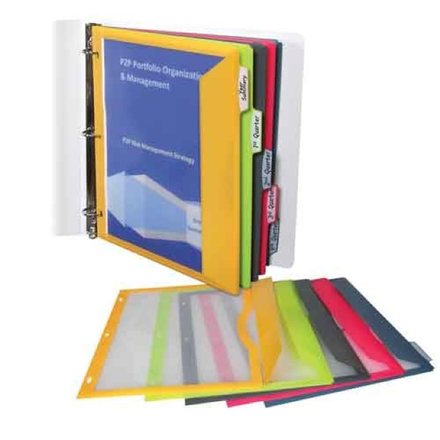 C-Line Binder Pockets With Write-On Index Tabs 5ct
