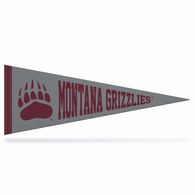 Silver Pennant Griz Paw Montana Grizzlies 9x24